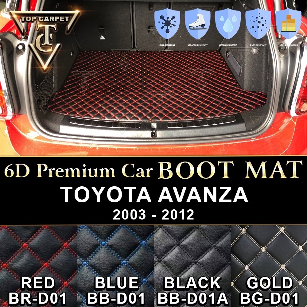 TOYOTA AVANZA ( 2003 - 2011 ) Car Boot Mat PU Leather Cargo Mat Trunk ...