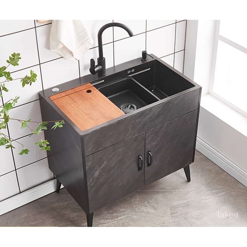 Kitchen Vegetable Basin Integrated Cabinet Stainless Steel Sink ...