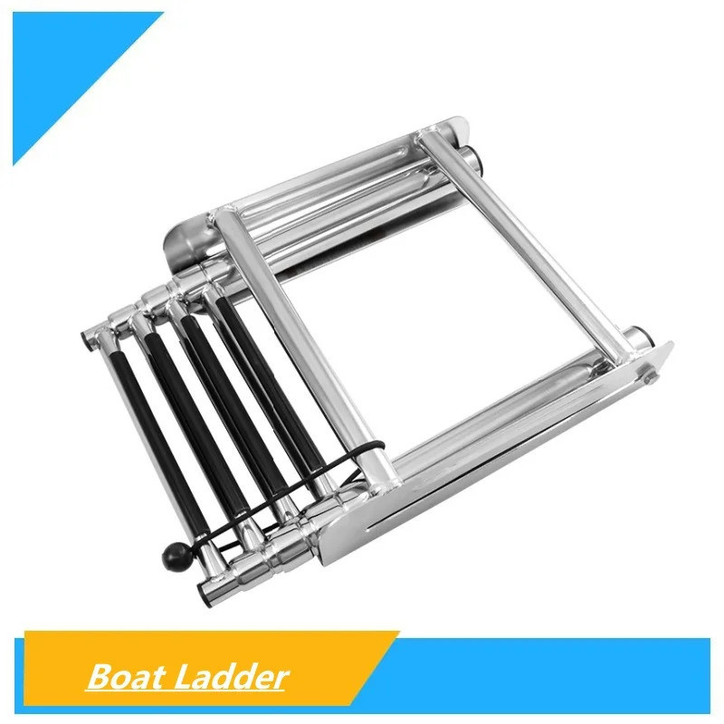 3 Step 4 Step Stainless Steel Telescoping Ladder Under Platform Slide ...