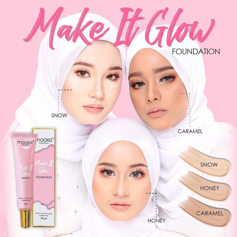 Original HQ Maaez Foundation Make It Glow by Maaez Cosmetics 15g ...