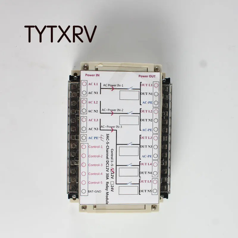 TYTXRV 5-Channel AC 250V 30A Relay Module Caravan Accessories Camper ...