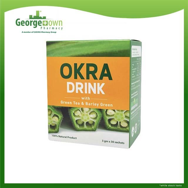 OKRA DRINK WITH GREEN TEA PLUS BARLEY GREEN 3G X 30S | Shopee Malaysia
