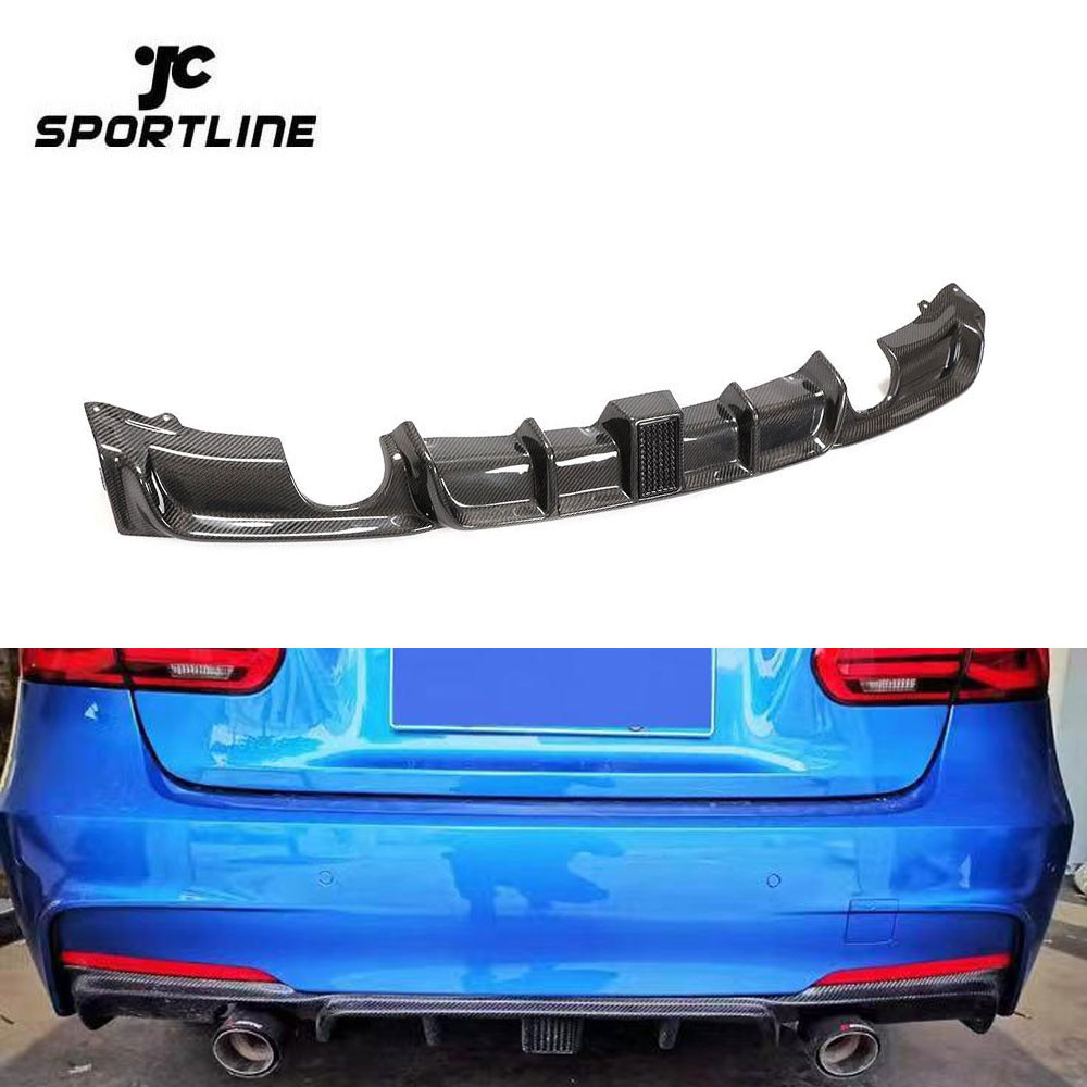 JCSportline Carbon Fiber F30 F35 Car Rear Diffuser for BMW 3 Series F30 ...
