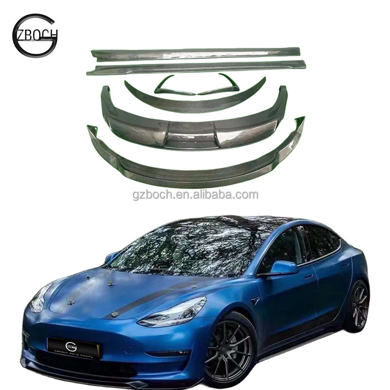 Car accessories for Tesla Model 3 to ART model car bumpers carbon fiber ...