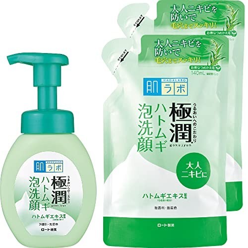 Skin Lab Gokujun Hatomugi Foam Face Wash Body 1 + Refill 2 Pieces Set ...