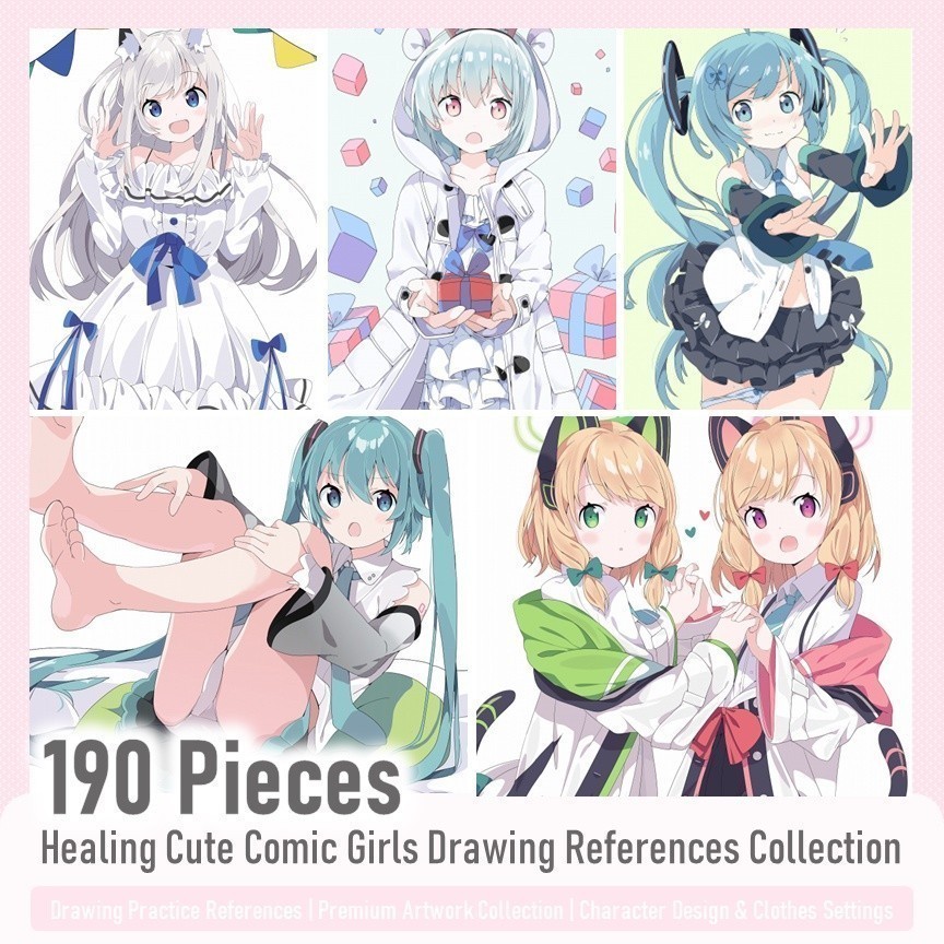🔥Digital Illustration Collection - Healing Cute Comic Girls Drawing ...