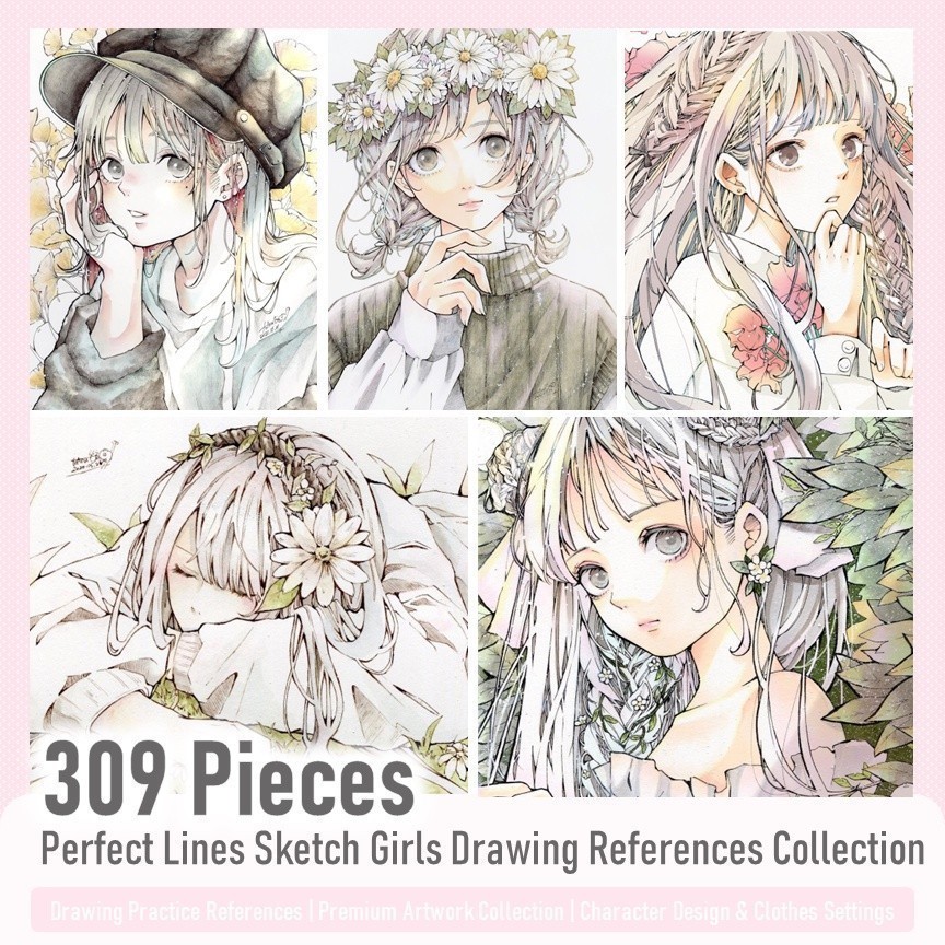 🔥 Digital Illustration Collection - Perfect Lines Sketch Girls Drawing ...