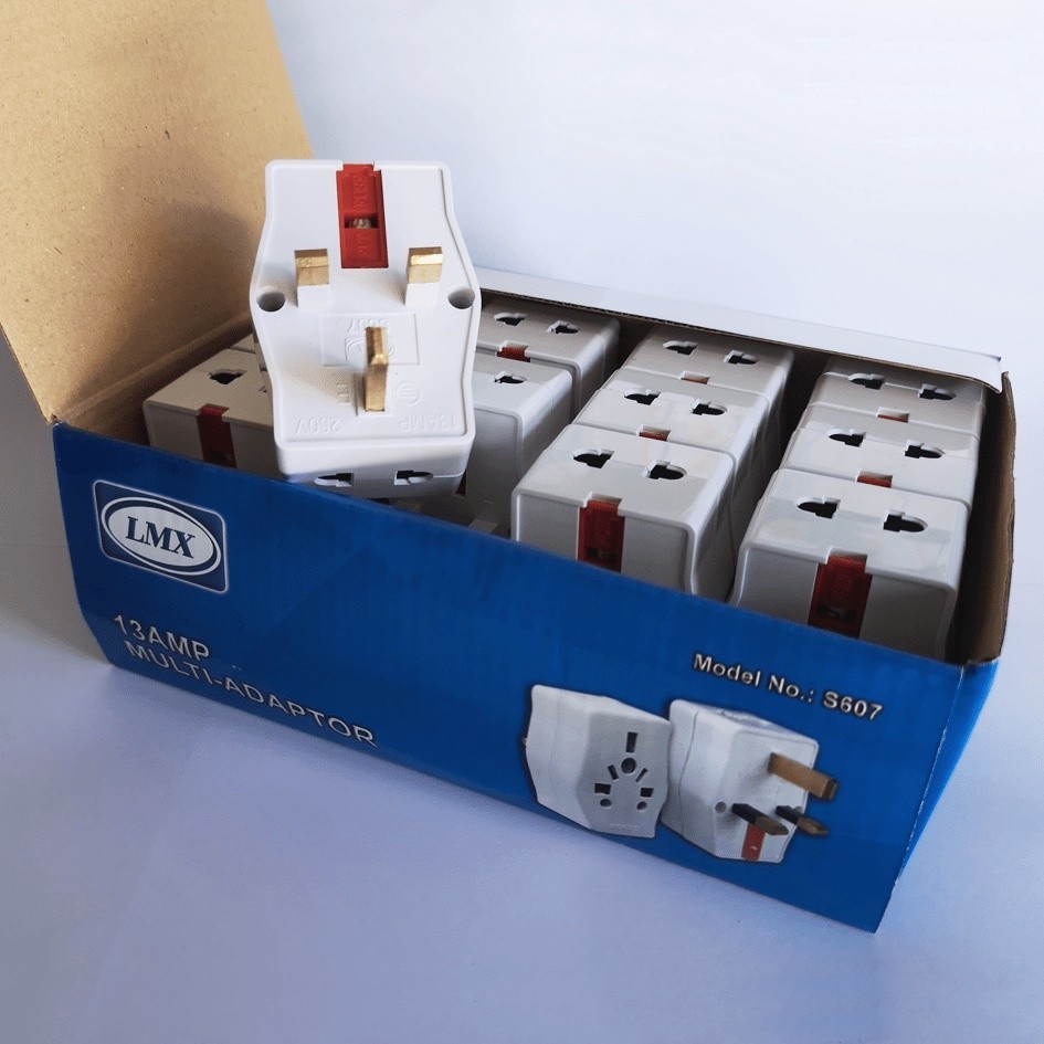 LMX 3 Way Multi pin Adaptor with Neon Light 13A Adapter Plug Extension (S607, S607N) | Shopee ...