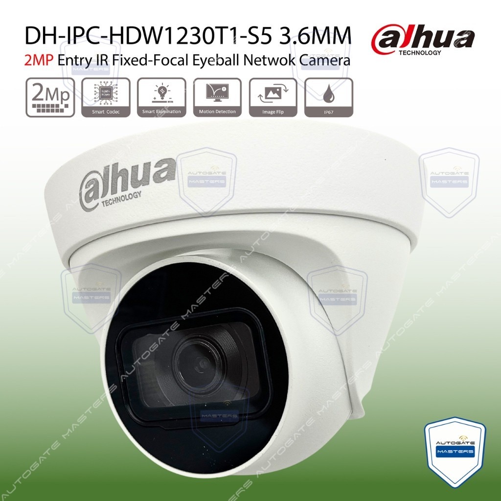 Dahua DH-IPC-HDW1230T1-S5 CCTV Network 2MP IR Fixed Lens 1080 Full HD ...
