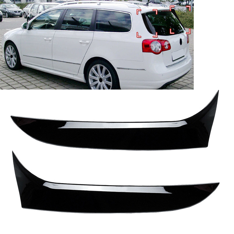 Glossy Black Car Rear Window Side Spoiler Canard Splitter For VW Travel ...
