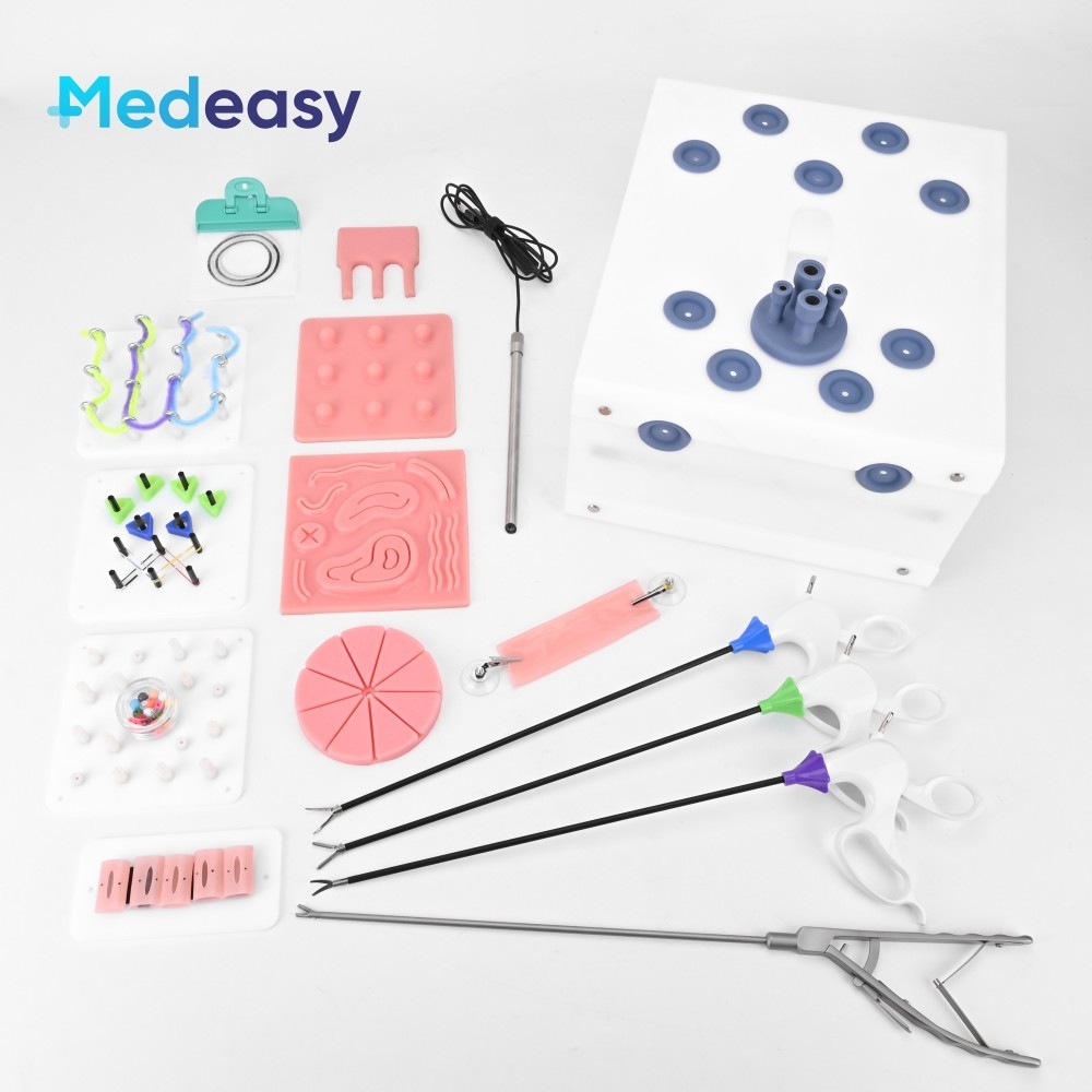 Laparoscopy Endo Trainer Simulator Training Box Set, Single Port Square ...