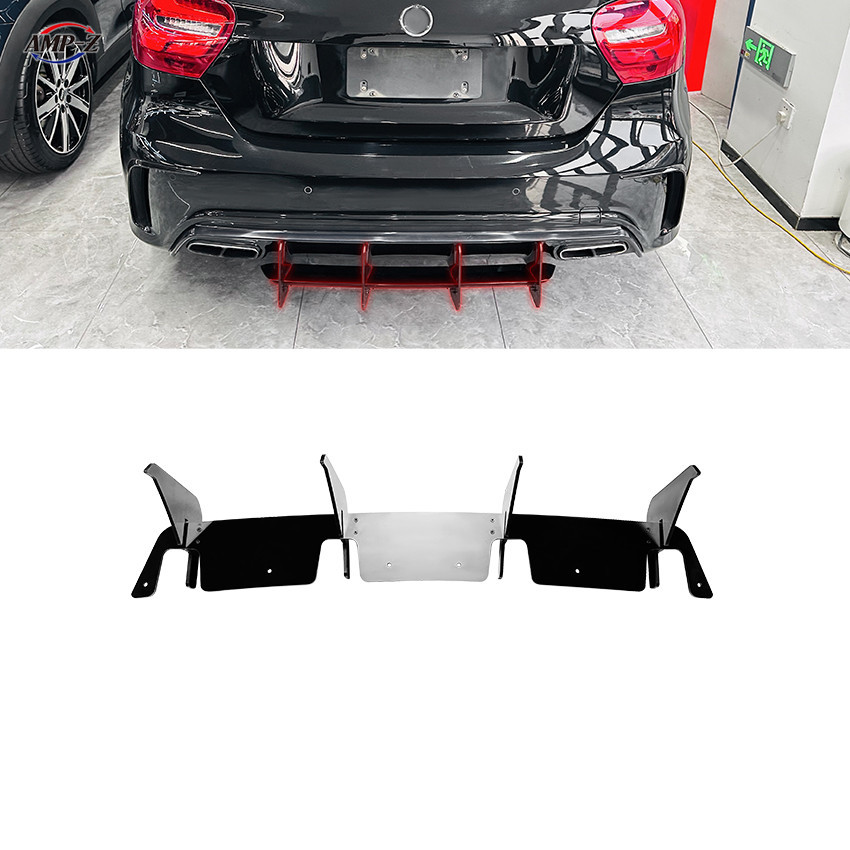 AMP-Z W176 Rear Bumper Diffuser Splitter Auto Body Kits For Mercedes ...