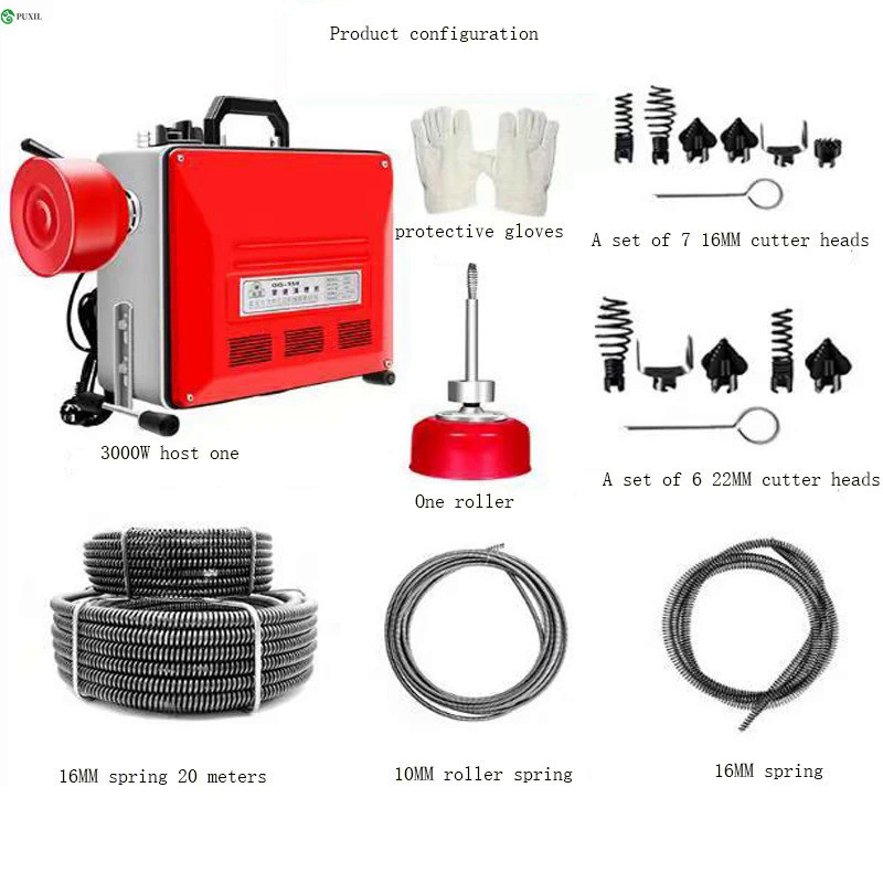 Household 3000W High Power GQ-150 Electric Pipe Dredge Machine ...