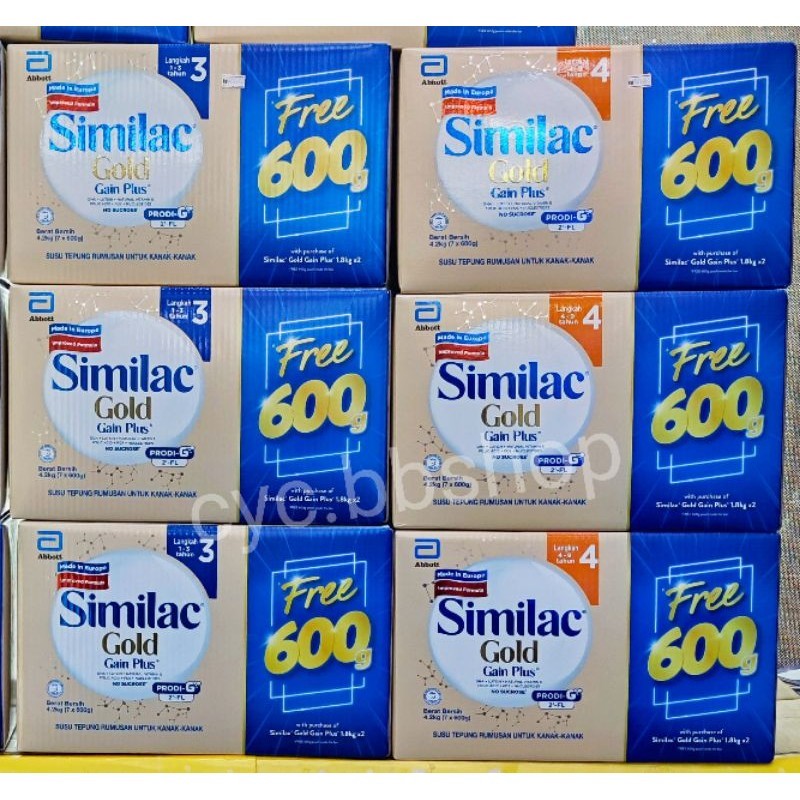 Similac Gold Gain Plus Step 3 , Step 4 ( 1.8kg x 2 Free 600g) | Shopee Malaysia