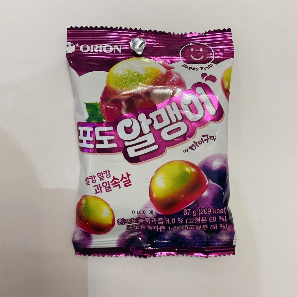 ORION Fruit Gummies - Grape, Lychee, Plum, Peach, 92g - Fresh Chewy ...