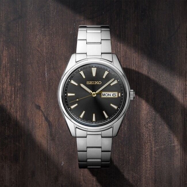 Seiko SUR343P1 Grey Analog Automatic Stainless Steel Quartz Men's ...