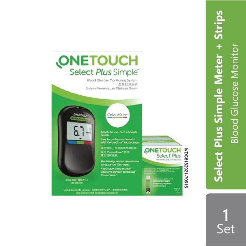 One Touch Select Plus Simple Meter Base Pack with Strip 25s | Blood ...