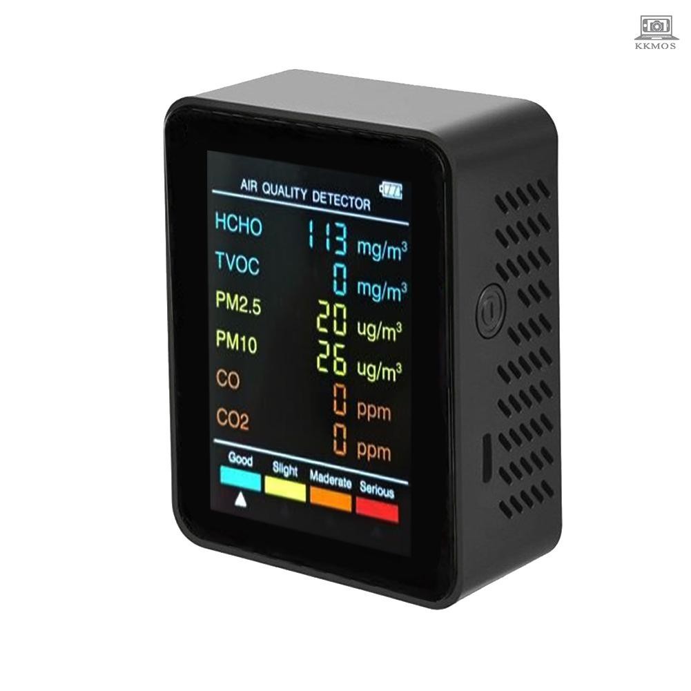 6 In 1 PM2.5 PM10 HCHO TVOC CO CO2 Multifunctional Air Quality Detector ...