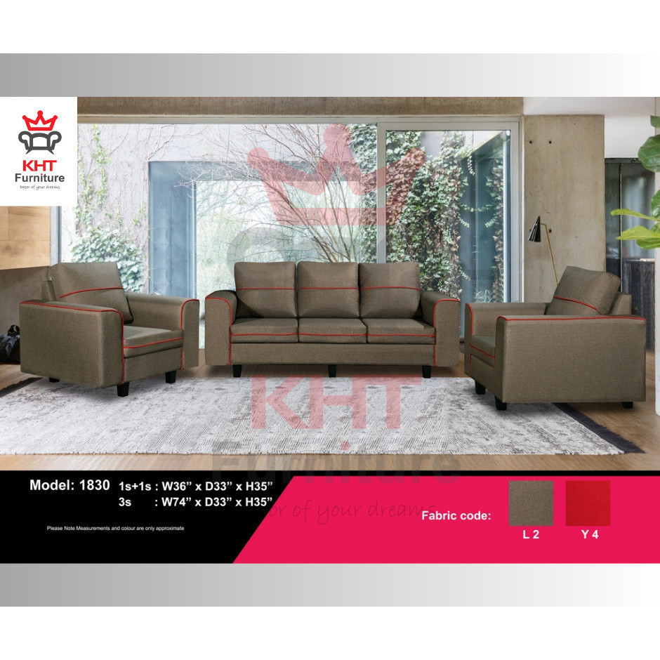 (KL & Selangor) Fabric Modern Sofa 1 + 1 and 3 Seater Set Sofa (1830 ...
