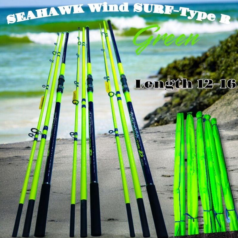 Joran pantai SEAHAWK Rod wind Surf Type-R.surf rod 16kaki,15,14,13 ...