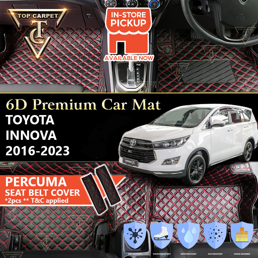 Top Carpet TOYOTA INNOVA ( 2016 - 2023 ) 6D PU Leather Car Carpet VIP ...