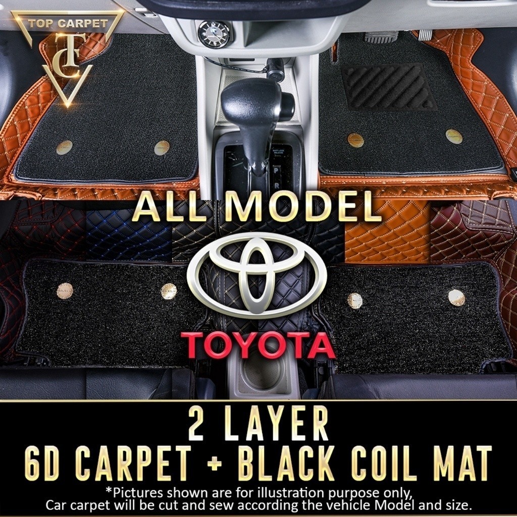 Top Carpet [ TOYOTA SEDAN A ] Top Carpet 6D Pu Leather Car Carpet ...