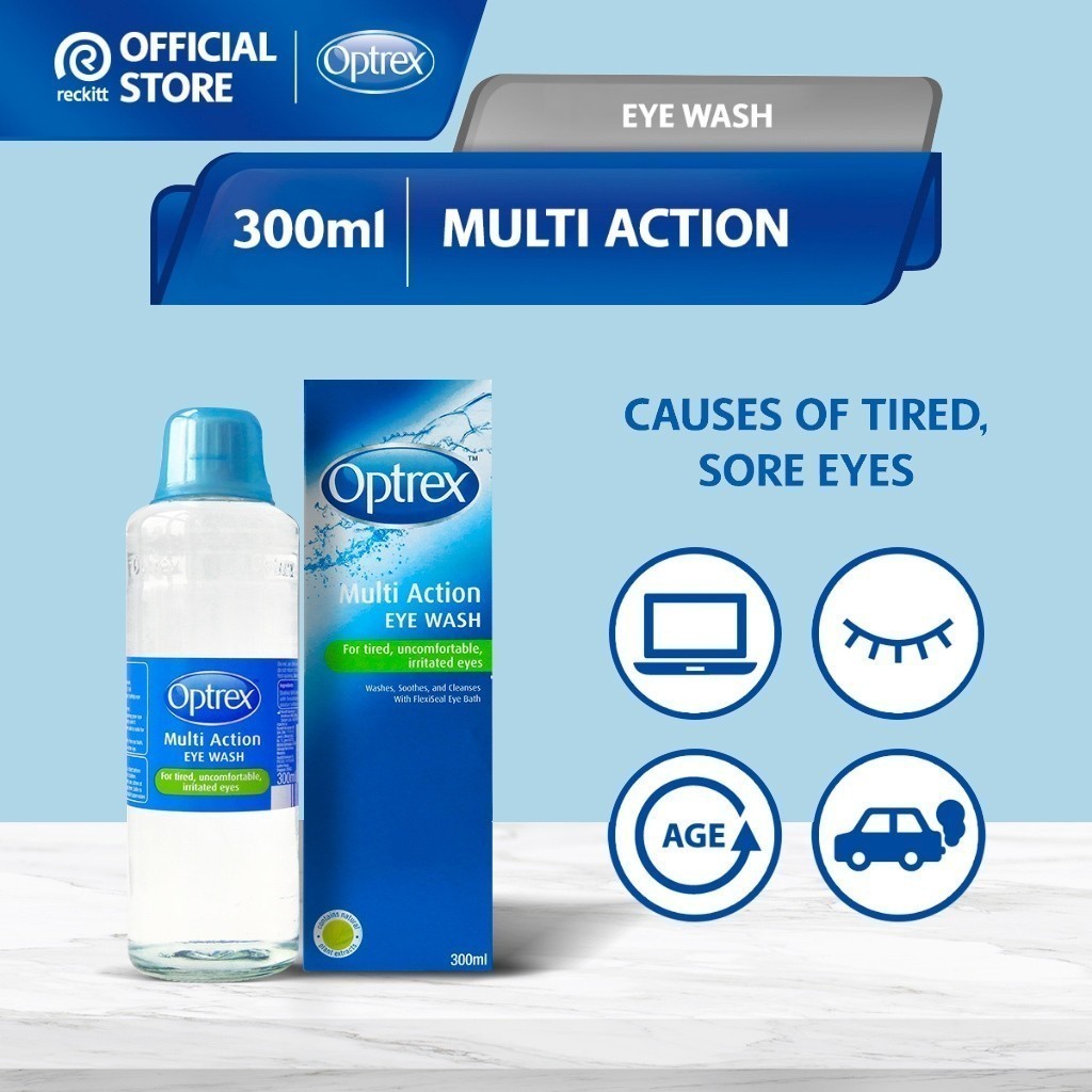 Optrex Multi Action Eye Wash Eye Lotion for Tired, Uncomfortable ...