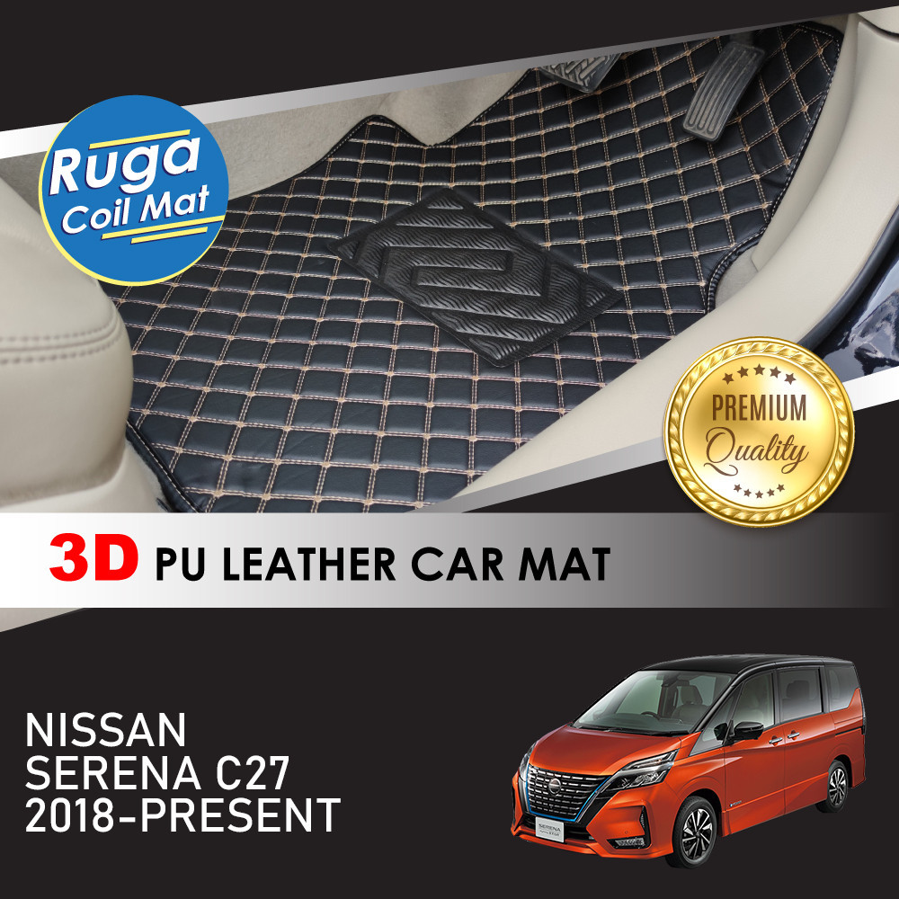 NISSAN SERENA C27 (2018 - 2025) 3D PU Leather Car Carpet Karpet Kereta Kulit PU 3D Car Mat Alas ...