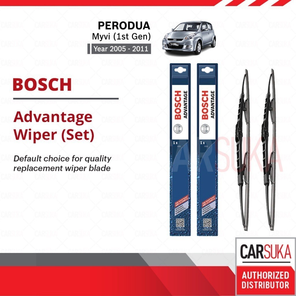Bosch Advantage U Hook Wiper Set for Perodua Myvi 1st Gen (20"/16") | Shopee Malaysia