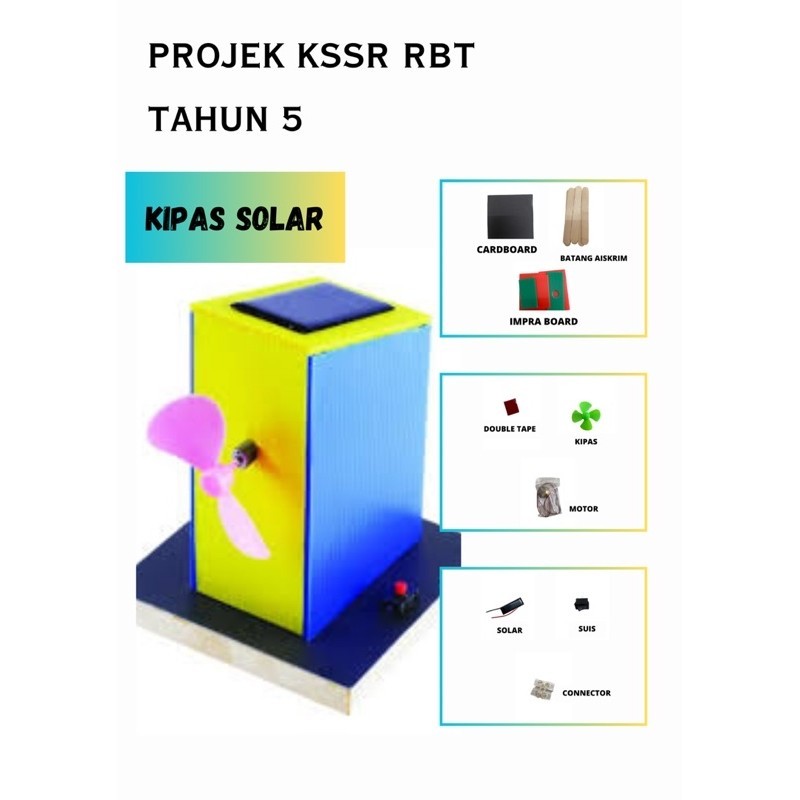 KIPAS SOLAR - PROJEK RBT TAHUN 5 | Shopee Malaysia