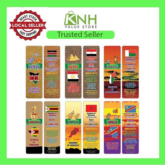 African Countries Facts Bookmarks (6-Pack) | Shopee Malaysia