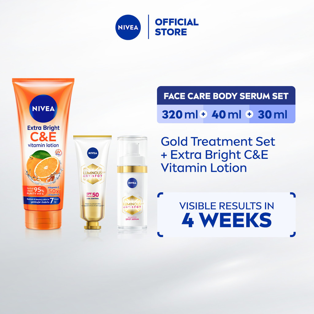 NIVEA Luminous 630 Anti Dark Spot Gold Treatment Set + NIVEA Extra ...