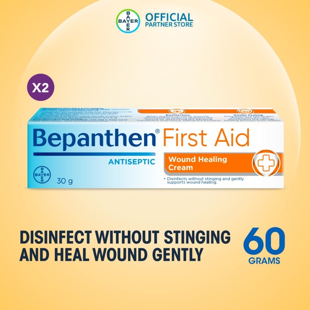 [Bundle of 2] Bepanthen First Aid Cream - Antiseptic Wound Healing ...