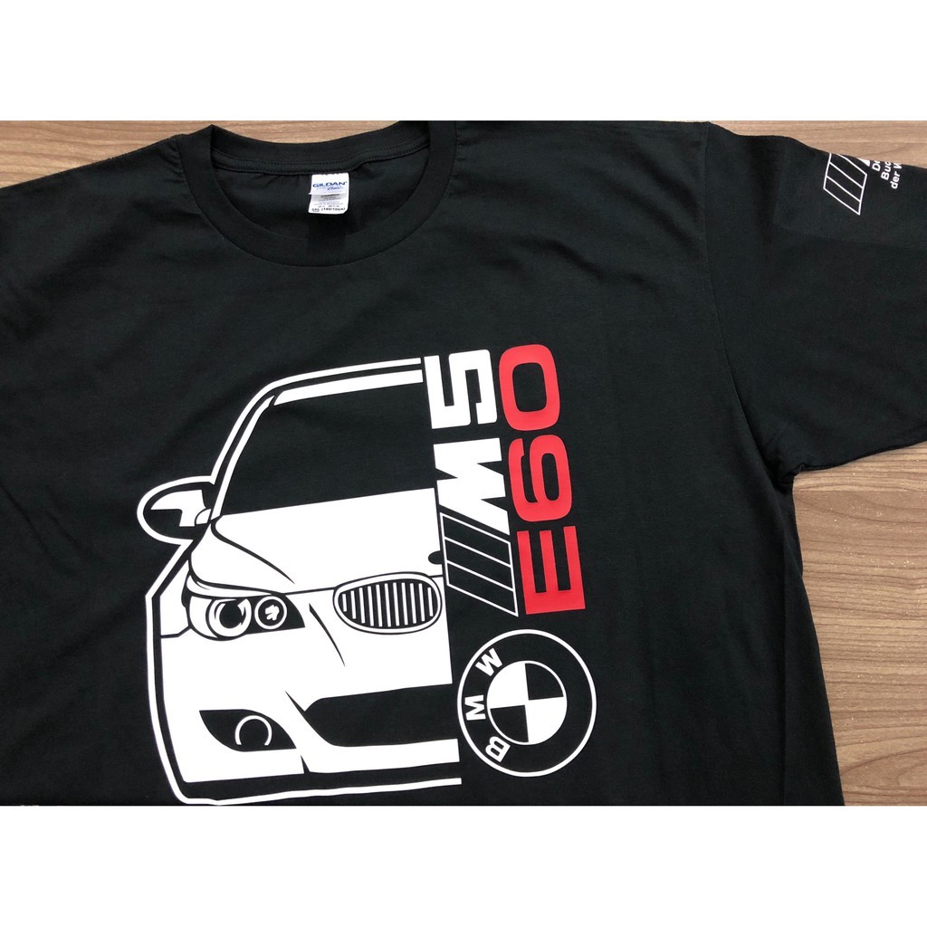 BMW M5 E60 Oren Sport 100% Cotton DTF Front Back Printing Black T-Shirt XS-3XL Free Sticker ...