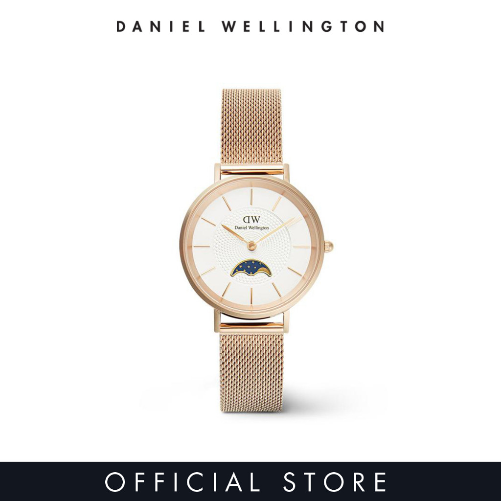 Daniel Wellington Petite Lune 32mm Melrose Rose Gold White - Moonphase ...