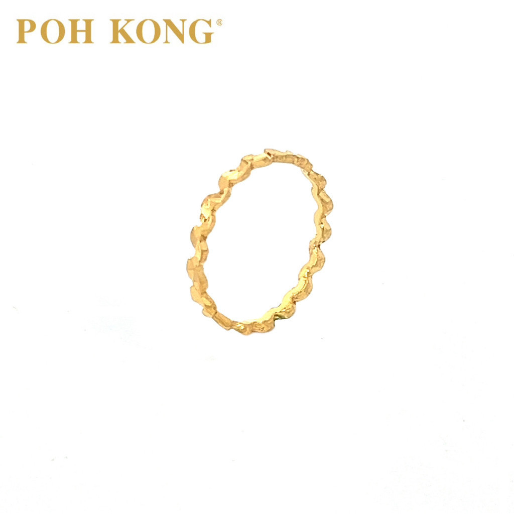 POH KONG 916/22K Gold Stylish Zig Zag Ring | Shopee Malaysia