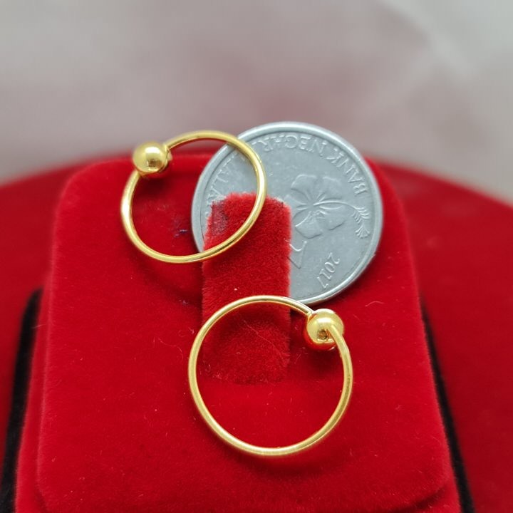 Emas916, Subang Bulat Licin Mn Plain 1.3 cm Kt 1181 P447 0.90 | Shopee Malaysia