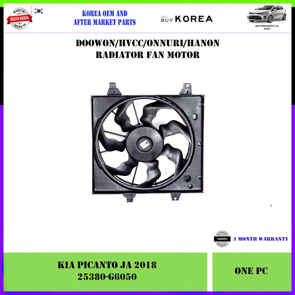 Kia Picanto JA 2018 Korea Aftermarket Radiator Fan Motor (25380-G6050 ...
