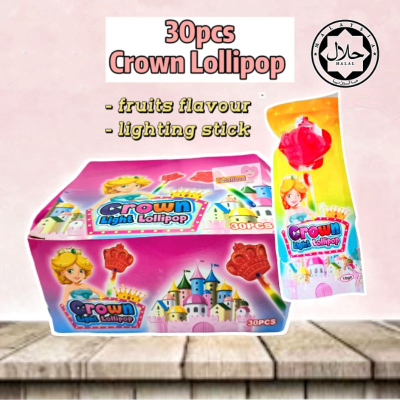 30pcs KHY Crown Light Stick Lollipop Fruits flavour princess cutie ...