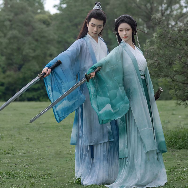 Chinese Style Hanfu Skirt Suit l Hanfu Couple Knights Ancient Costume ...