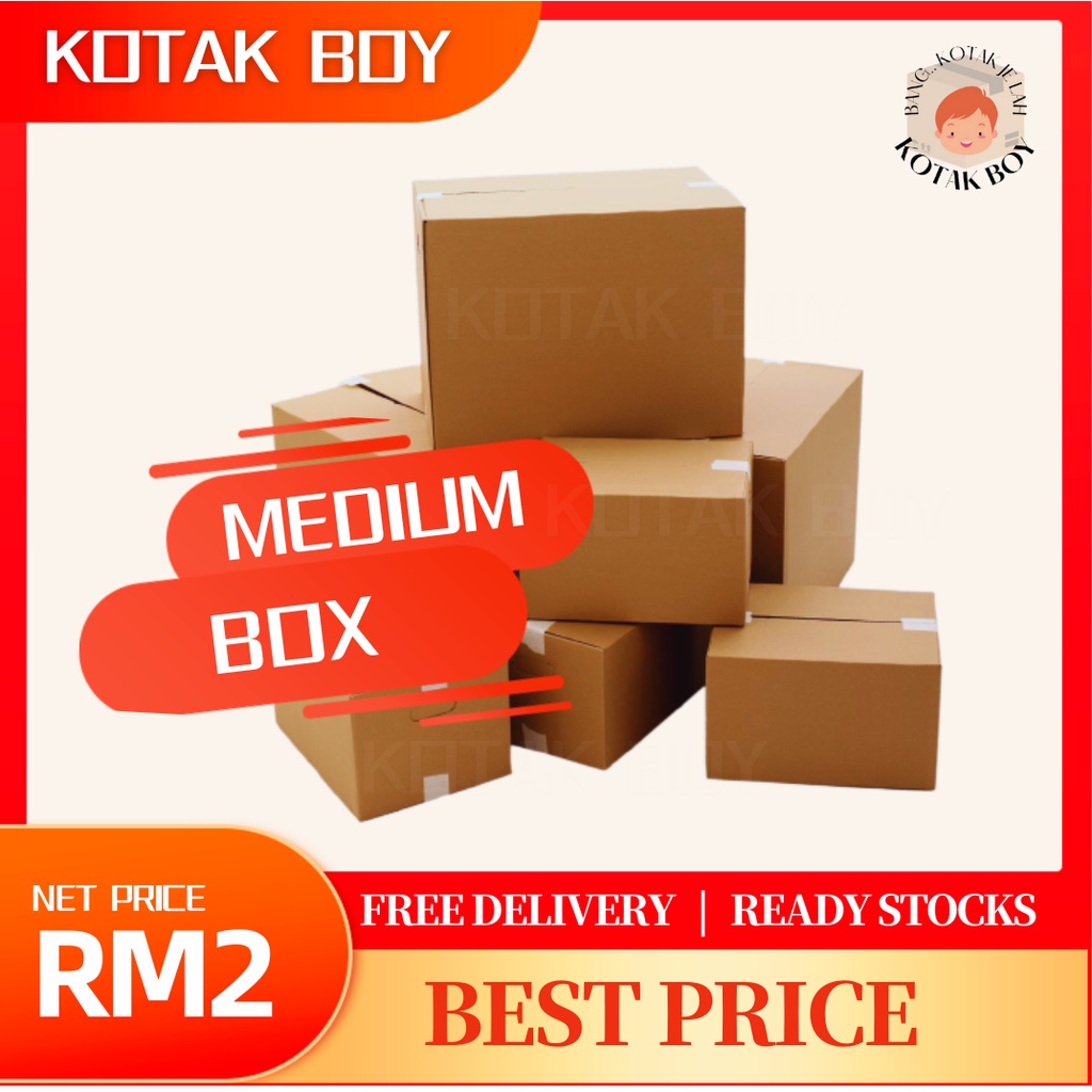Kotak Medium (Ready Stock) Kotak Courier Kotak Paper Box Packaging Box ...