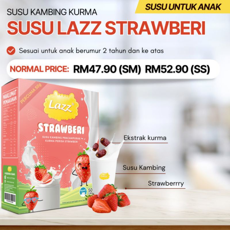 LAZZ SUSU KAMBING STRAWBERI / LAZZ STRAWBERI 550G | Shopee Malaysia