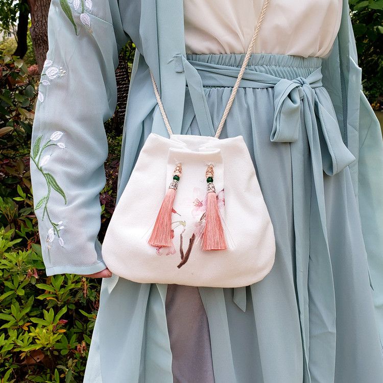 Printed Traditional Hanfu Bag Messenger Bag Shoulder Bag Tassel Bag ...