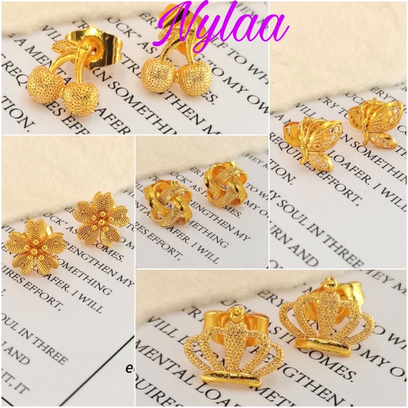 2024 Emas Korea Earring - Subang Jenis paku bunga | Shopee Malaysia