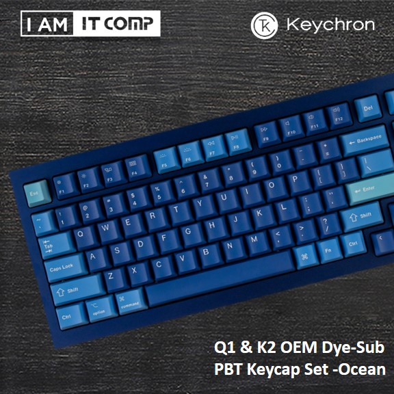 Keychron Q1/K2 OEM Dye-Sub PBT Keycaps Set - WhiteBlue / Beach / Dolch ...