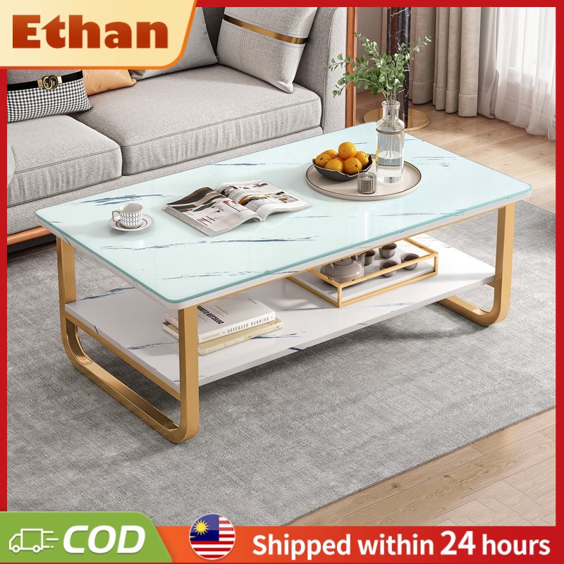 Malay spot Marble Pattern Living Room Dining Table Coffee Table Modern Scandinavian Coffee Table ...