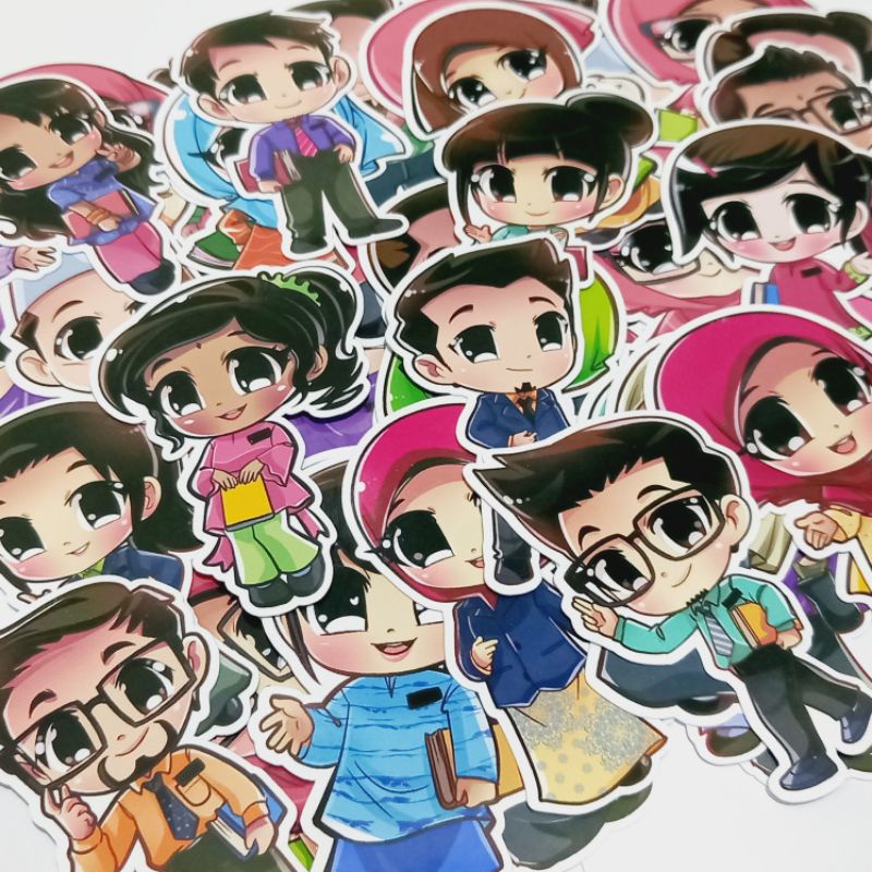 [1PCS] Sticker Kartun Cikgu/Bouquet/Cake Topper/Journaling | Shopee ...