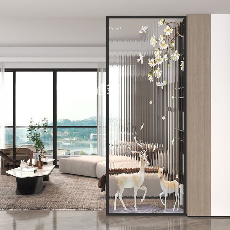 Get 8% coupon】ift】dern Tempered Art Glass Partition Screens Double ...