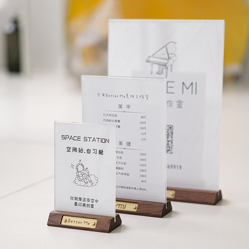 Acrylic Stand Product Introduction Price Display Card Customized Cafe ...