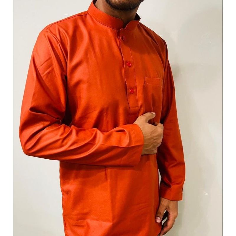 Kurta Cotton Lelaki Viral Colour Orange Bata ( Osaka soft cotton S to ...